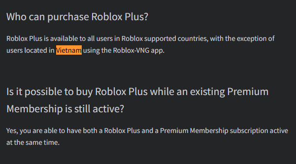 Roblox Plus không thể dùng tại Việt Nam - Game Cuối