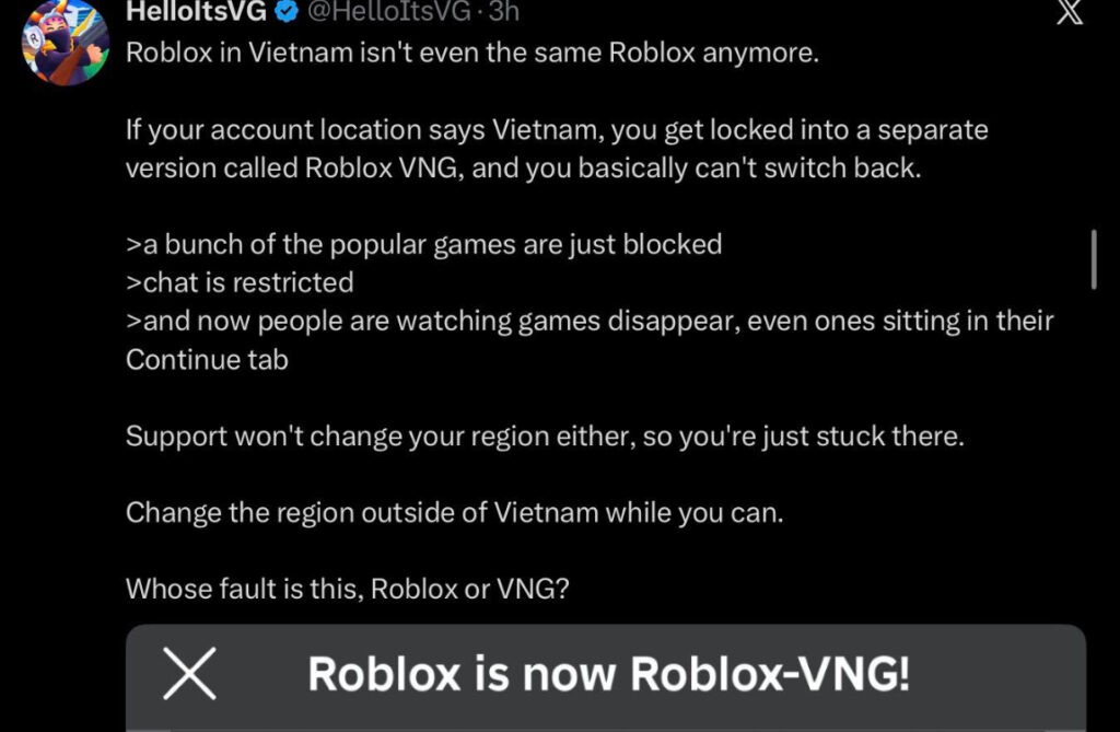 Tại sao Roblox VNG chặn nhiều game? - Game Cuối